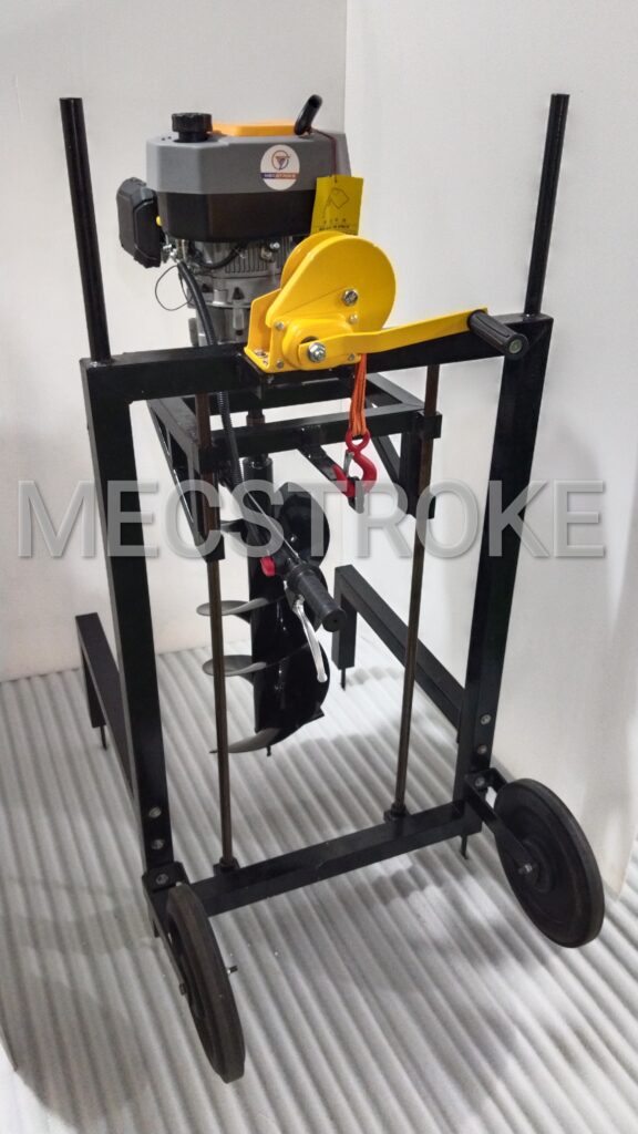 MECSTROKE Brand 224cc/7.5hp 4 Stroke Heavy Duty Petrol Operated Earth ...