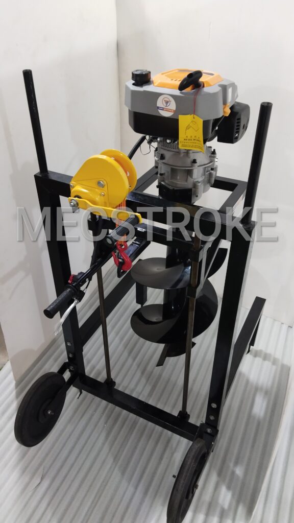 MECSTROKE Brand 224cc/7.5hp 4 Stroke Heavy Duty Petrol Operated Earth ...