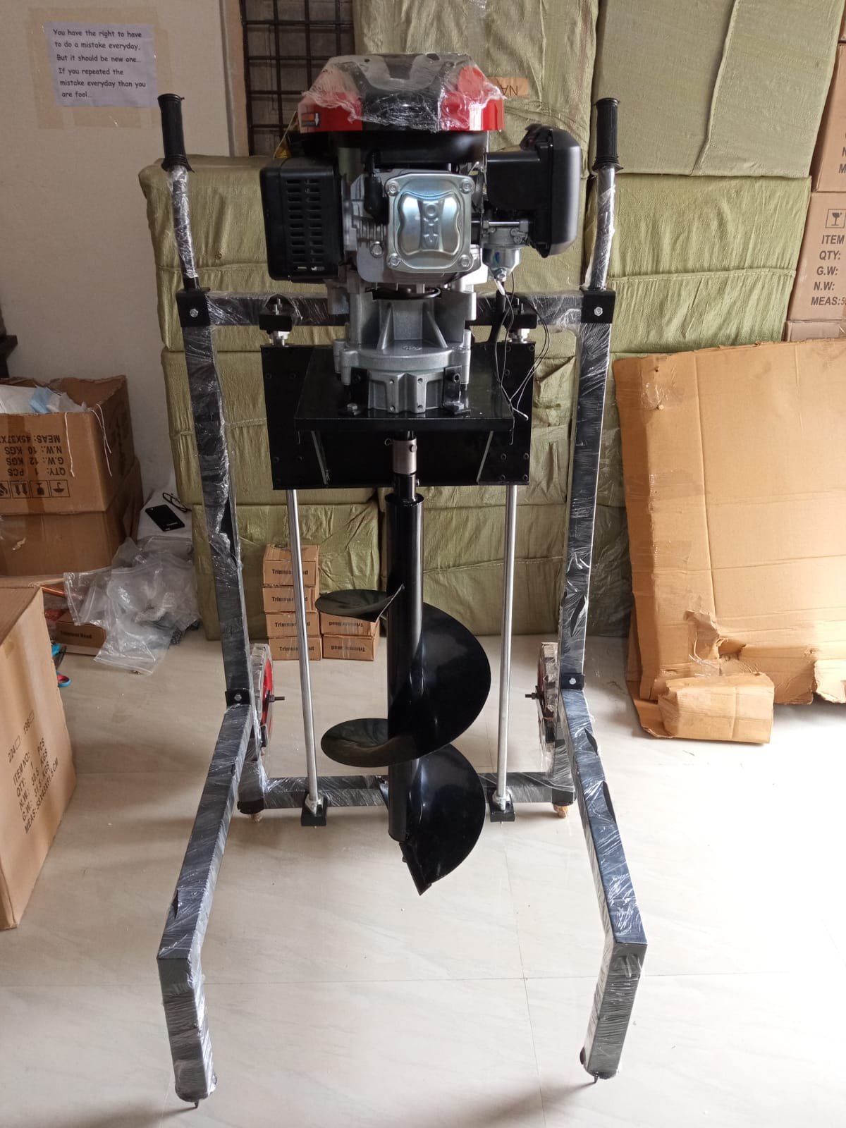 MECSTROKE Brand 224cc/7.5hp 4 Stroke Heavy Duty Petrol Operated Earth ...