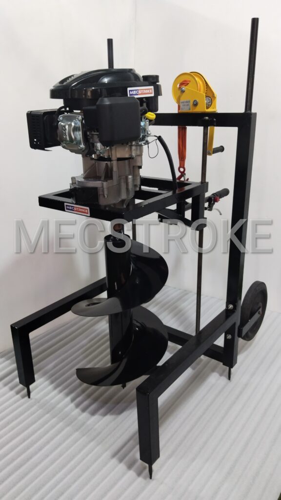 MECSTROKE Brand 196cc/6.5hp 4 Stroke Heavy Duty Petrol Operated Earth ...